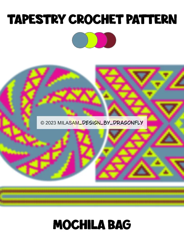 Wayuu mochila bag patterns / SET of 3 tapestry crochet BAG patterns ...