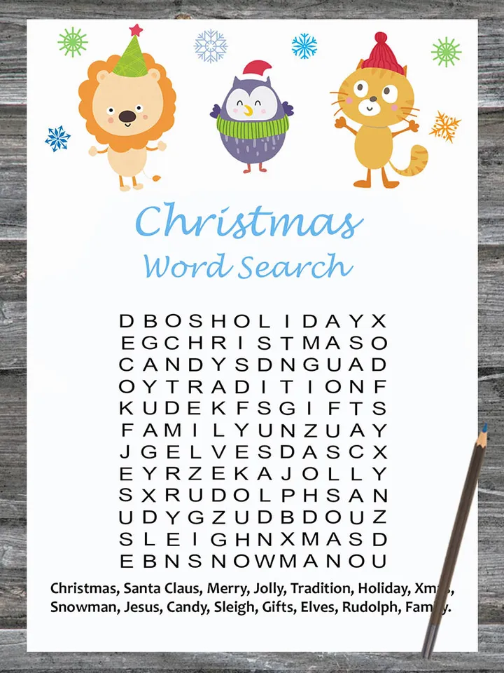 Christmas party games,Christmas Word Search Game Printable,Happy winter ...