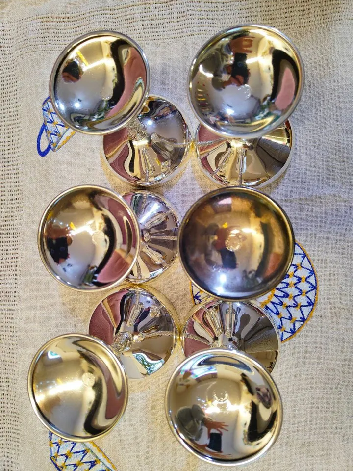 Vintage Spanish silver cups for champagne,whiskey,wine,coupe glass with ...