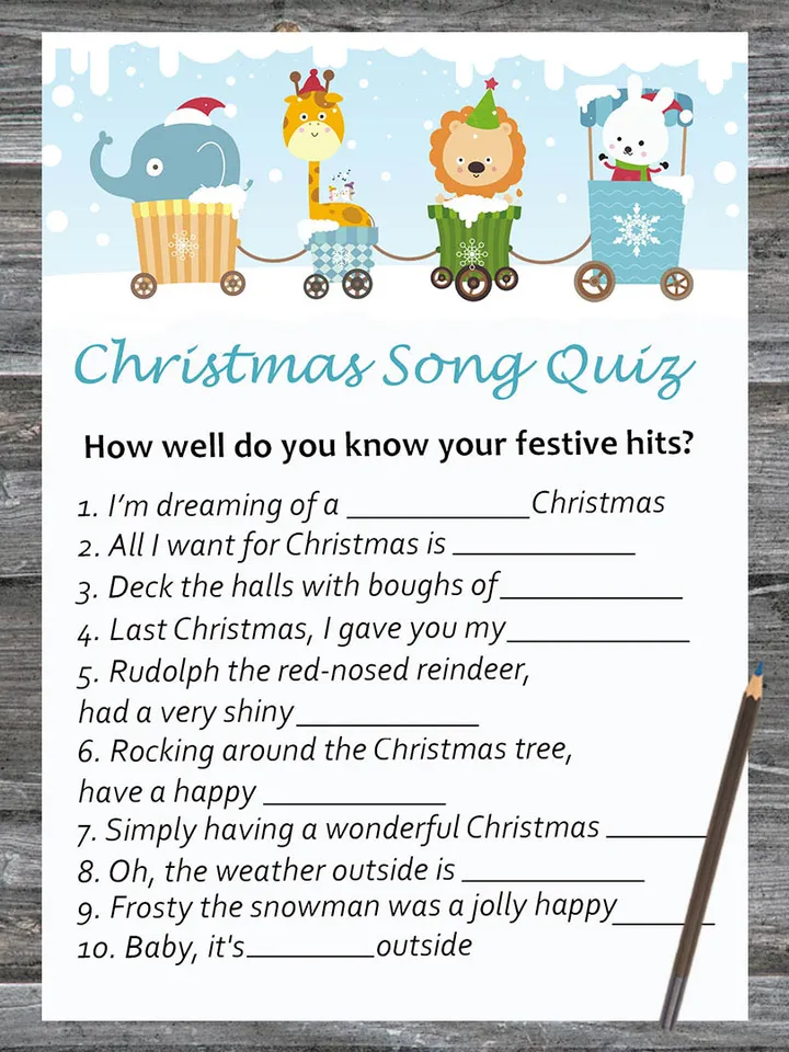 Christmas party games,Christmas Song Trivia Game Printable,Christmas ...