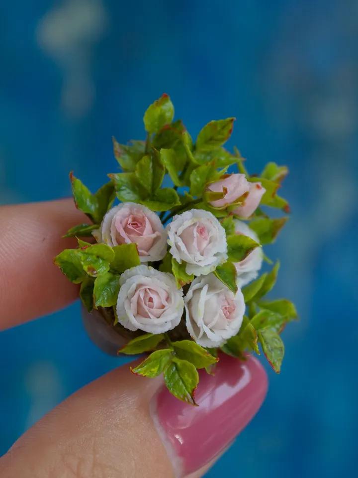 MINIATURE Roses in a Ceramic Pot 2 | Dollhouse miniatures $48.00 | Buy ...