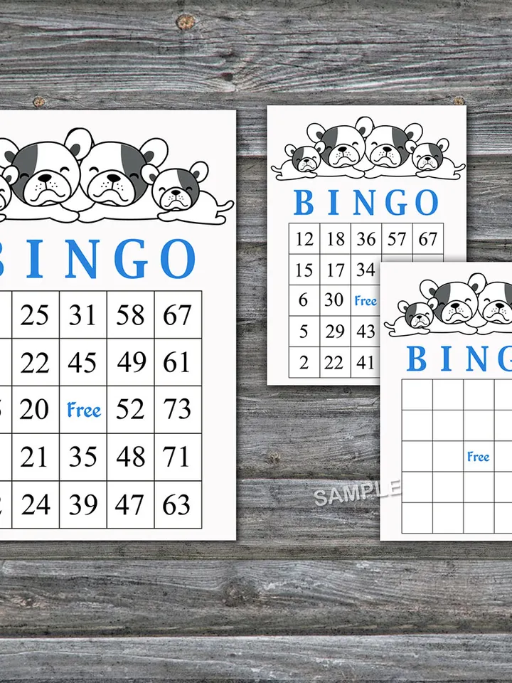 French Bulldog bingo cards,French Bulldog bingo game,Dog printable ...