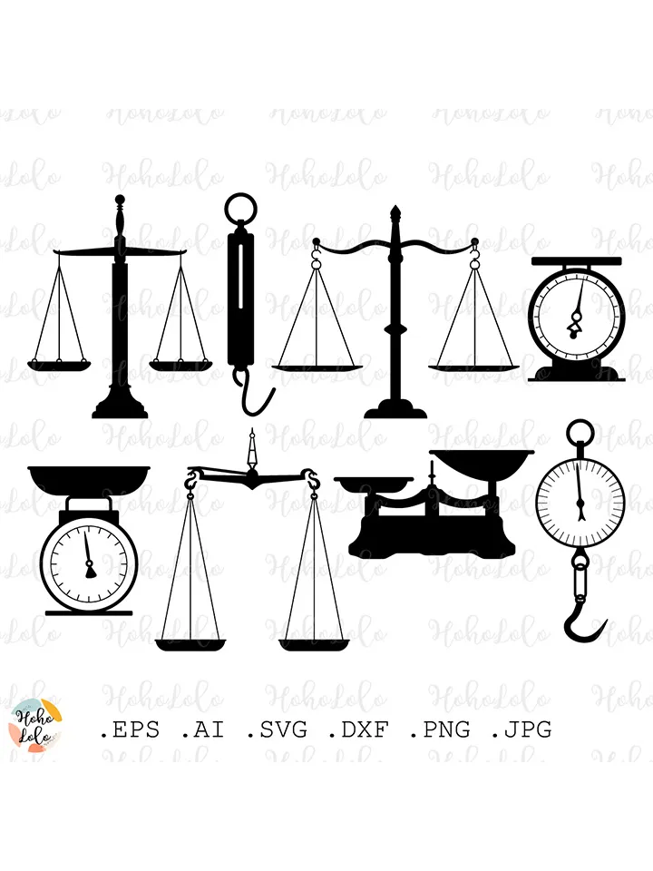 Old Scale Svg, Vintage Scale Silhouette, Old Scale Template Dxf, Old ...