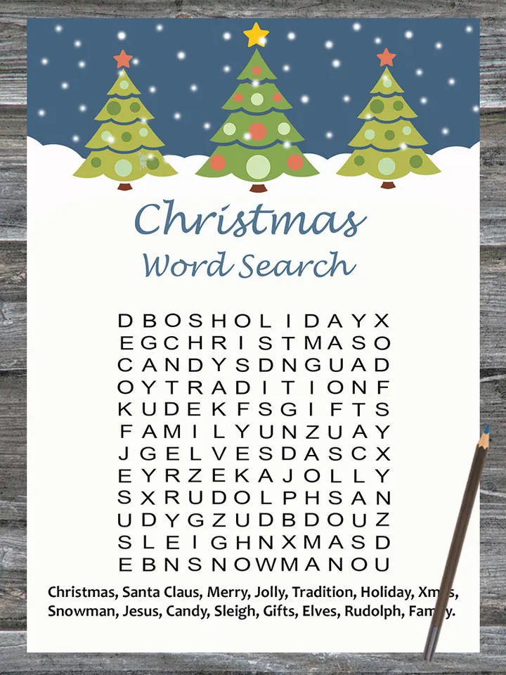 Christmas party games,Christmas Word Search Game Printable,Christmas ...