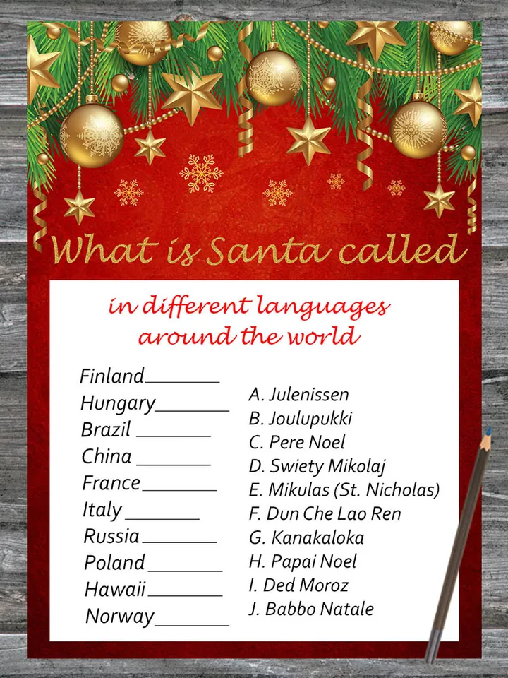 Christmas party games,Christmas Around the World Game Printable,Gold ...