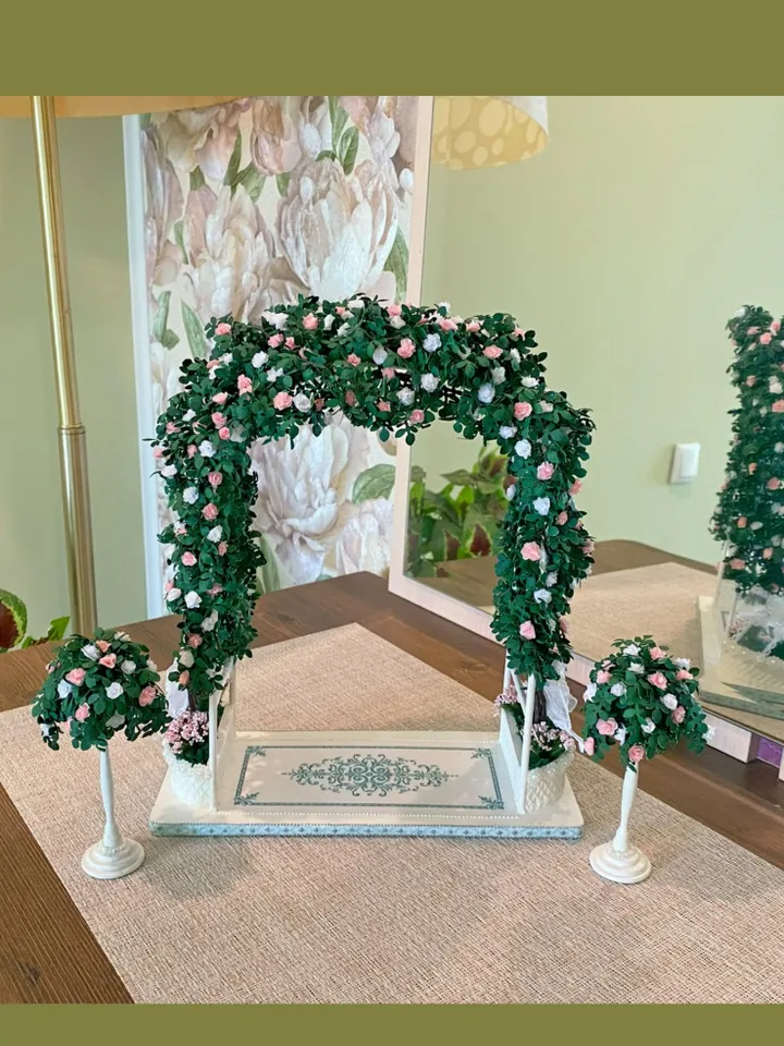 Doll arch with roses. 1:12. Handmade doll miniature. $220.00 | Buy ...
