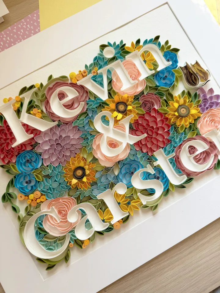 Custom name sign in Quilling $200.00 | Buy online with delivery