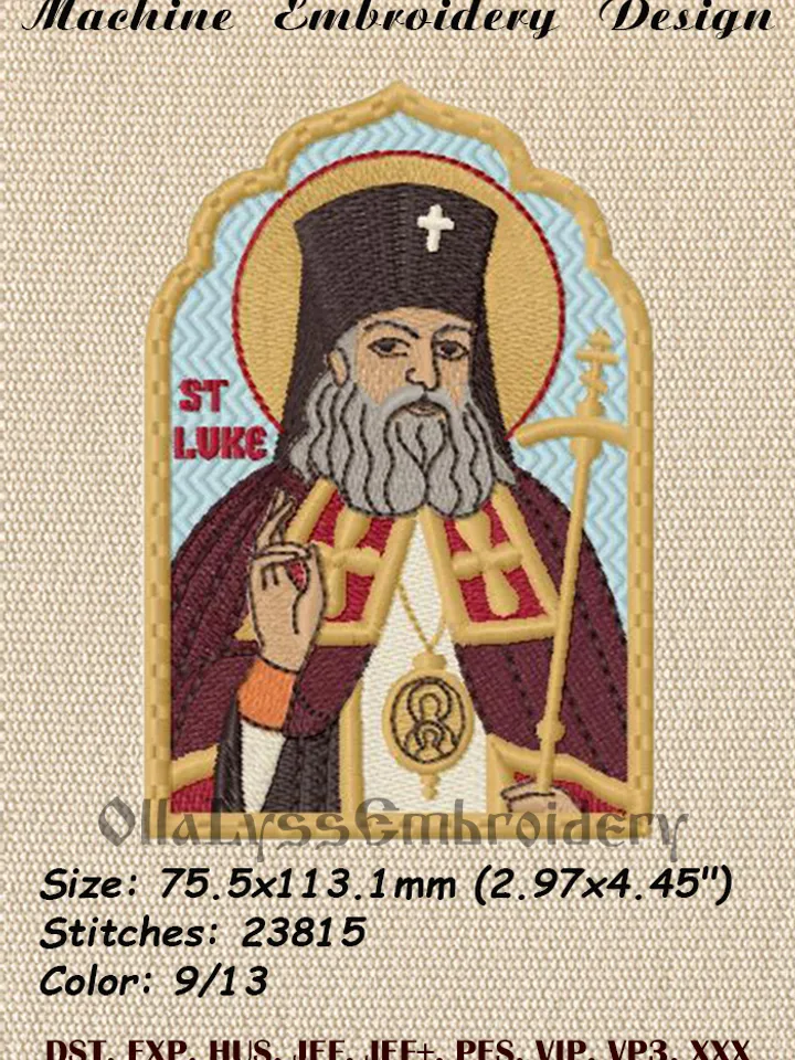 Saint Luke Bishop embroidery design $14.00 | Buy online with delivery