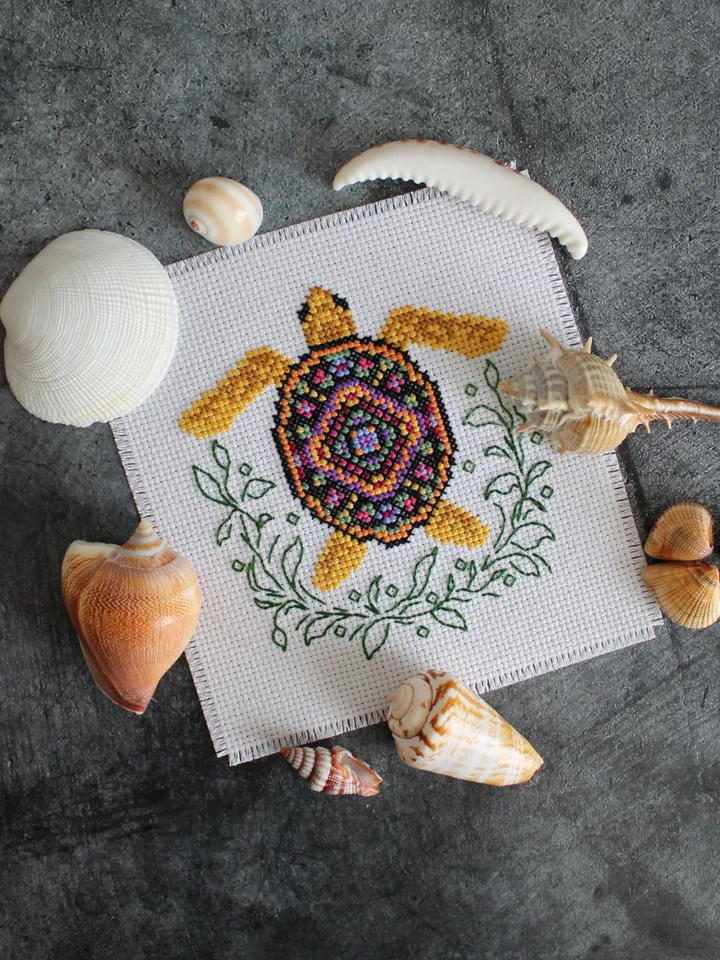 Cross stitch pattern Turtle, simple cross stitch pattern for beginners ...