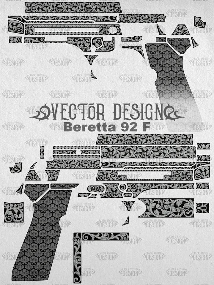 VECTOR DESIGN Beretta 92 F Scrollwork $100.00 | Buy online with delivery