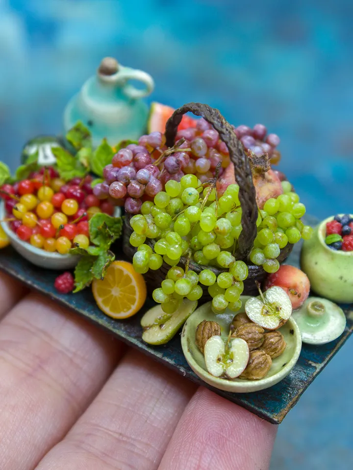 MINIATURE set of fruits and berries on a board 2 $78.00 | Buy online ...