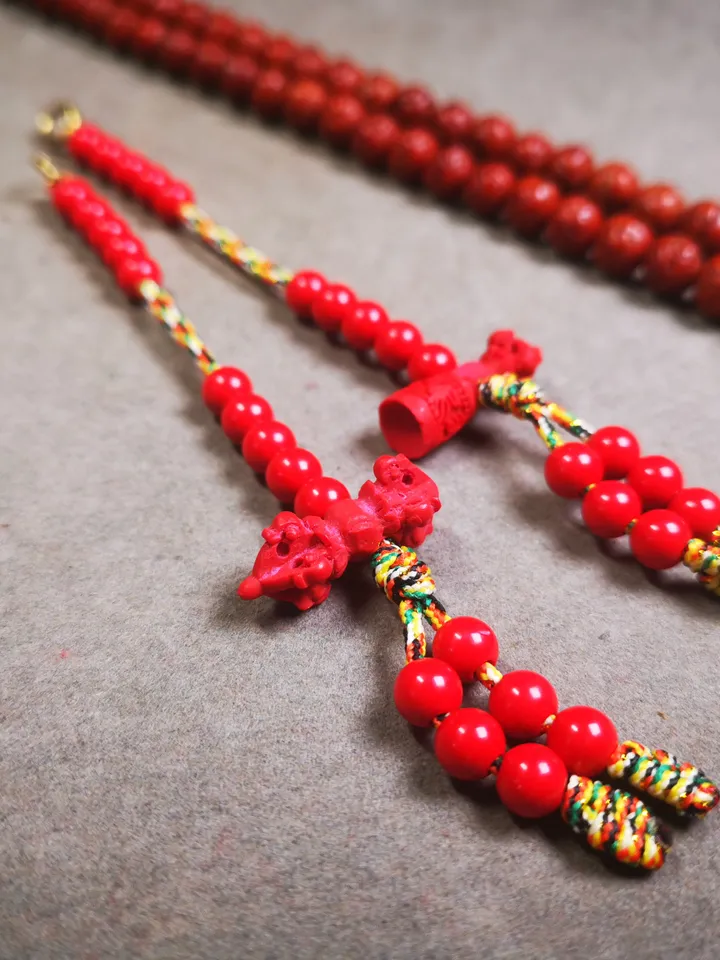 Gandhanra Red Cinnabar Tibetan Buddhist Mala Counters,Prayer Bead ...