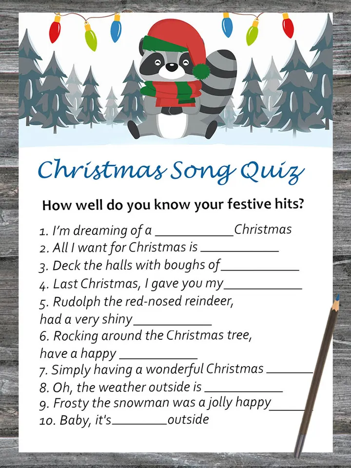 Christmas party games,Christmas Song Trivia Game Printable,Christmas ...