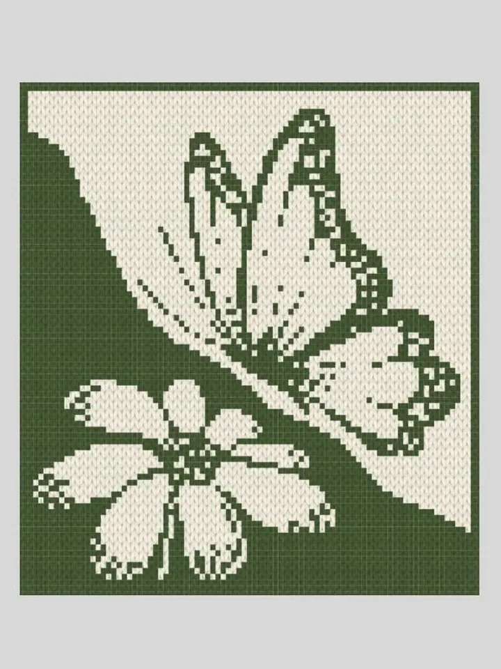 Loop yarn finger knitted Butterfly&Flower blanket pattern PDF $7.00 ...