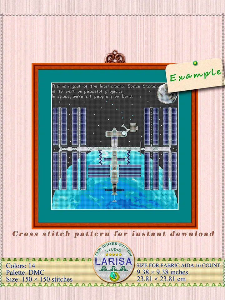 ISS Cross Stitch Pattern | International Space Station $5.50 | Buy ...
