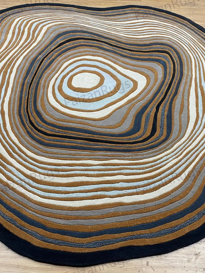 Buy Handmade irregular round Hand-Tufted 100% Wool Area Rug for home ...