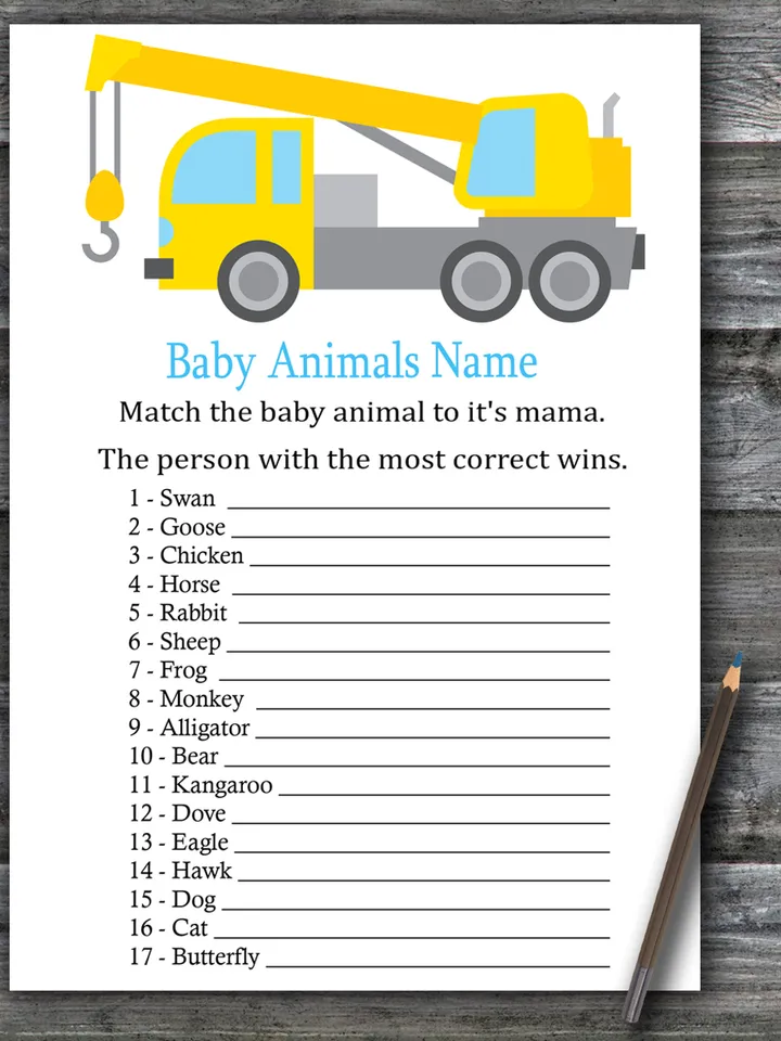 Construction Baby Shower Games