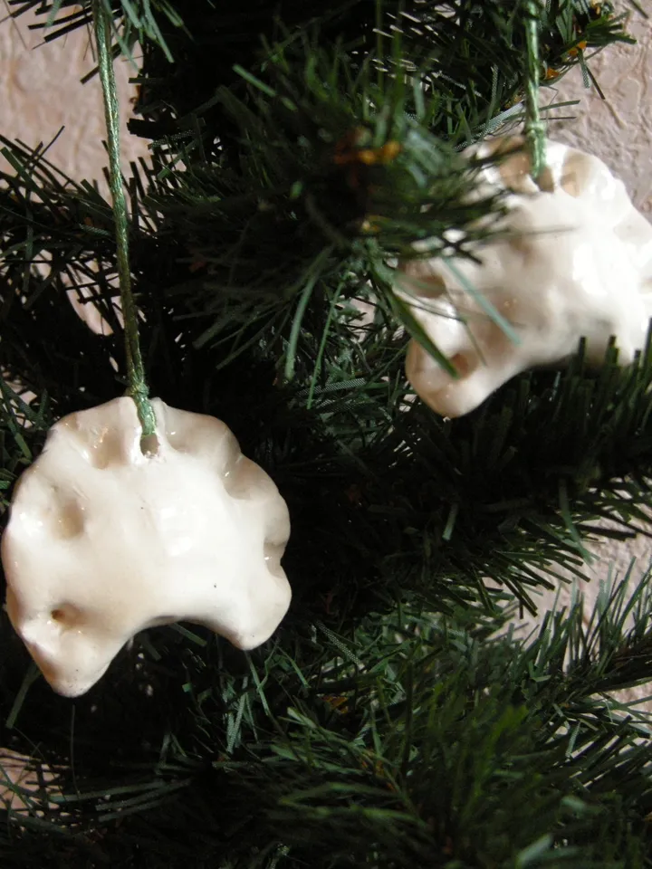 Ceramic pierogies. Cristmas tree ornament