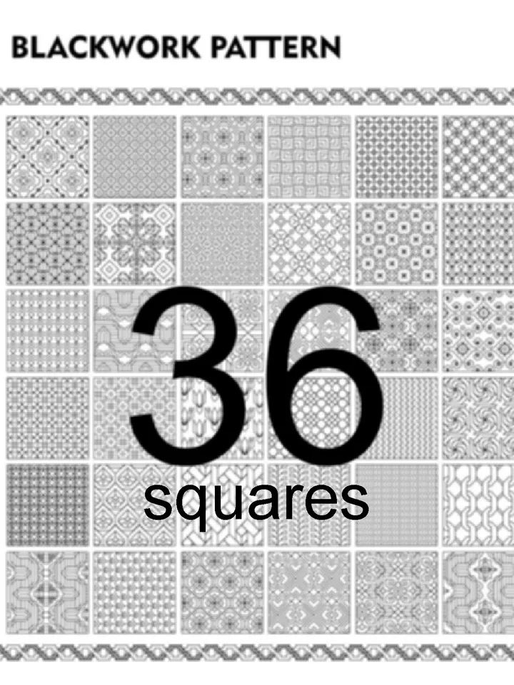Blackwork patterns - 36 Squarwes- Cross Stitch Pattern - Embroidery ...
