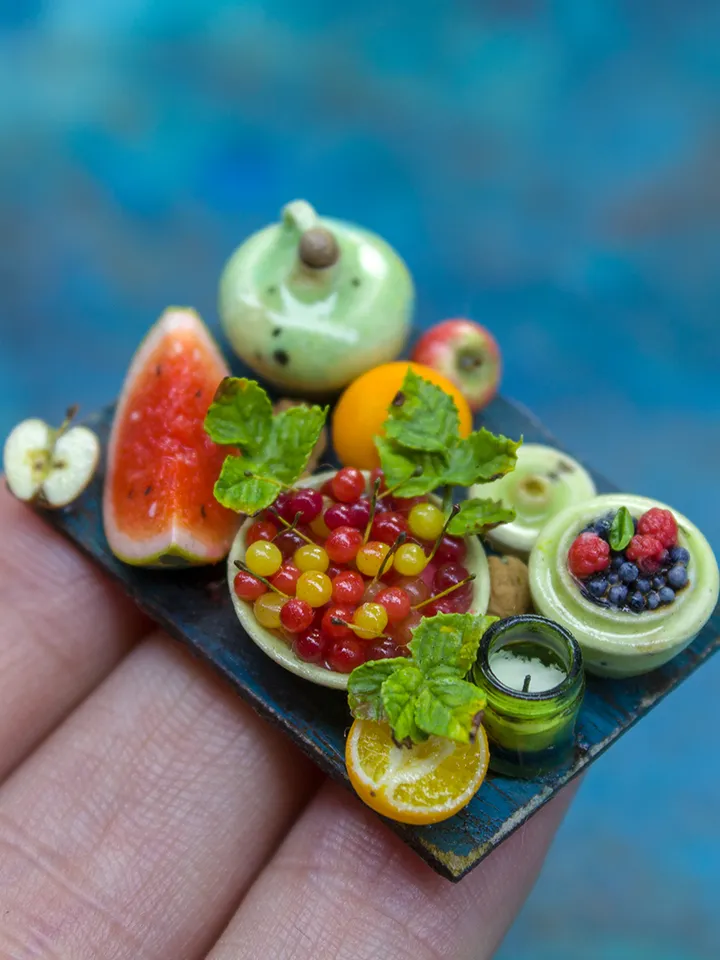 MINIATURE set of fruits and berries on a board 6 $60.00 | Buy online ...