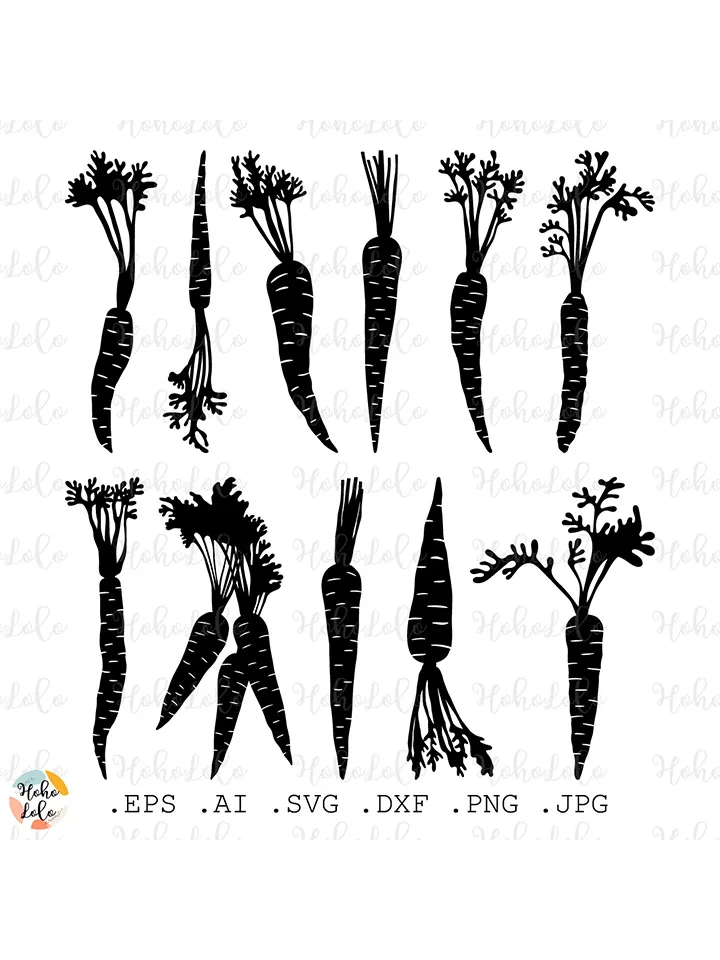 Carrot Svg, Carrot Silhouette, Carrot Cricut, Carrot Stencil, Carrot ...