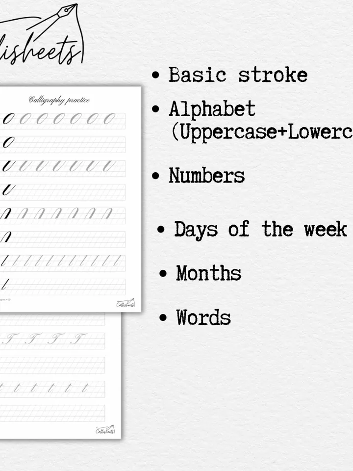 Copperplate Calligraphy Practice Sheets – Printable Worksheets for ...