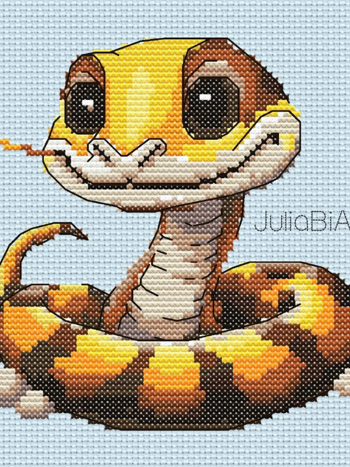 Cross stitch pattern PDF, Snake symbol of the year, Christmas cross ...