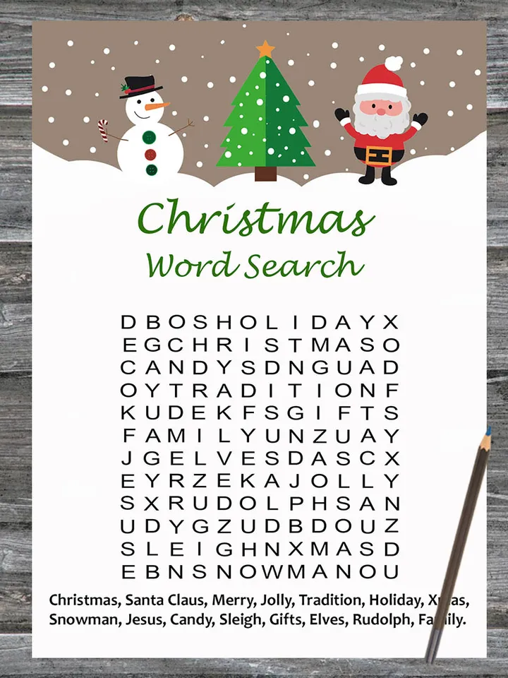 Christmas party games,Christmas Word Search Game Printable,Santa Claus ...
