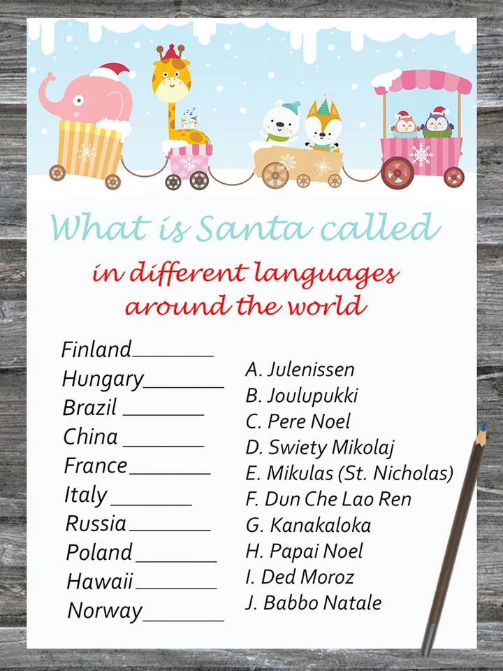 Christmas party games,Christmas Around the World Game Printable ...