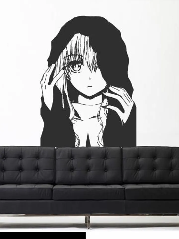 Anime girl Wall decal Manga Sticker z1721 $37.99 | Buy online with delivery