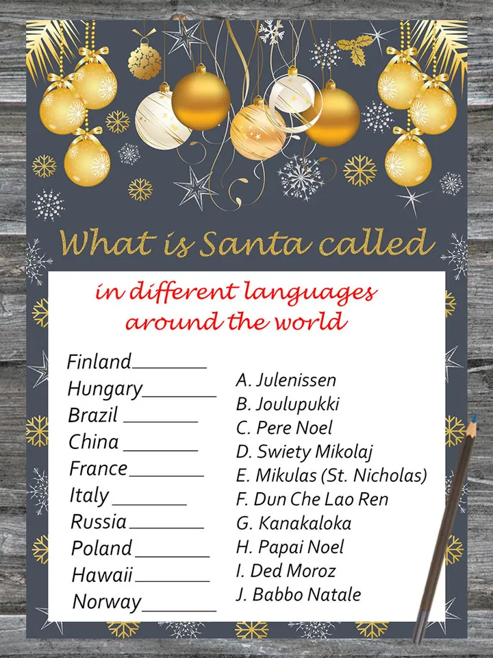 Christmas party games,Christmas Around the World Game Printable,Golden ...