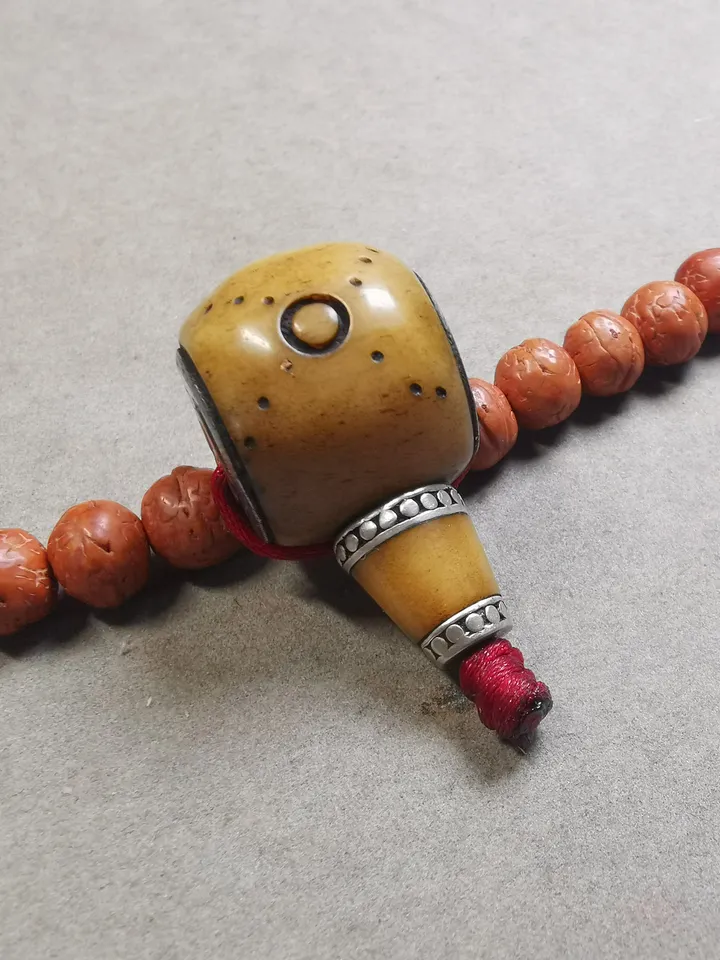 Gandhanra Tibetan Yak Bone Carved Guru Bead,T-drilled 3-Hole Prayer ...