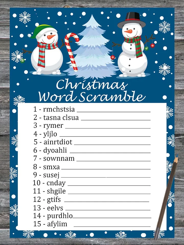 Christmas party games,Christmas Word Scramble Game Printable,Cute ...