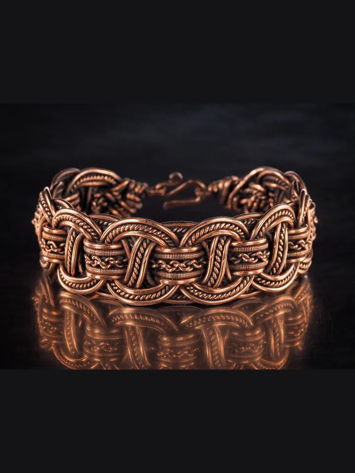 Woven copper wire bracelet Antique style handcrafted copper jewelry ...