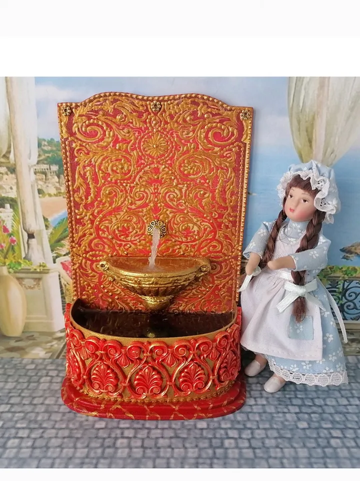 Miniature fountain. Fountain for the collection of dolls.1:12 scale.