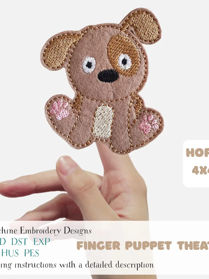 Cute Cat Finger Puppet Machine Embroidery Design ITH 4x4 Hoop. DIY Pet ...