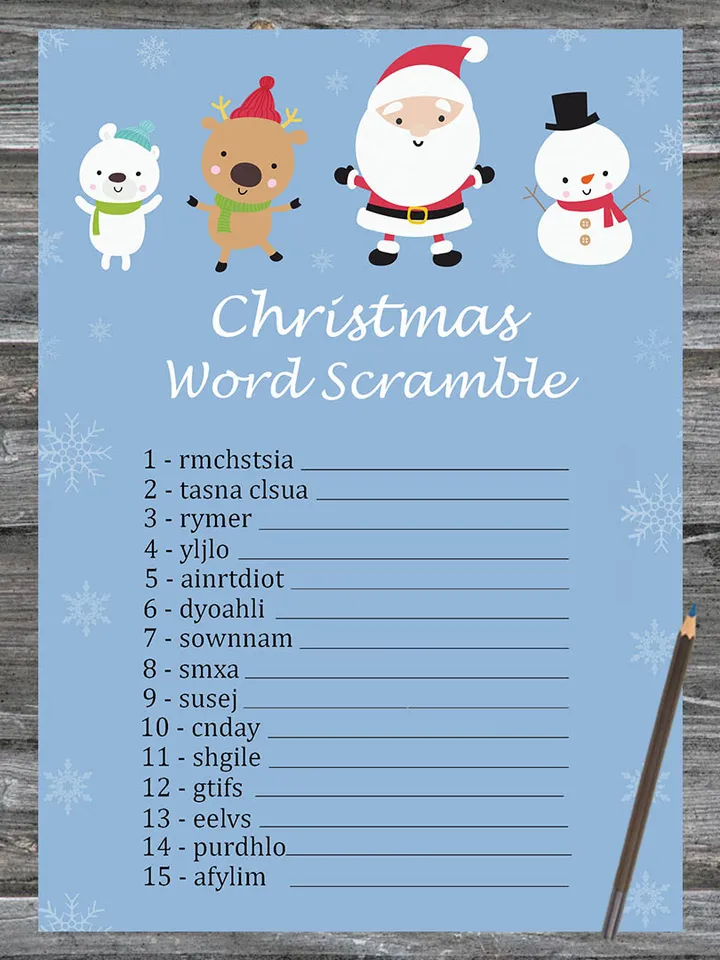 Christmas party games,Christmas Word Scramble Game Printable,Happy ...