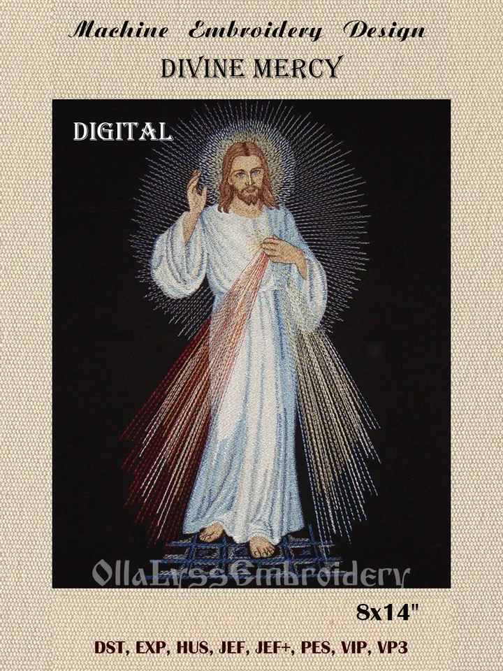 Divine Mercy embroidery design $80.00 | Buy online with delivery