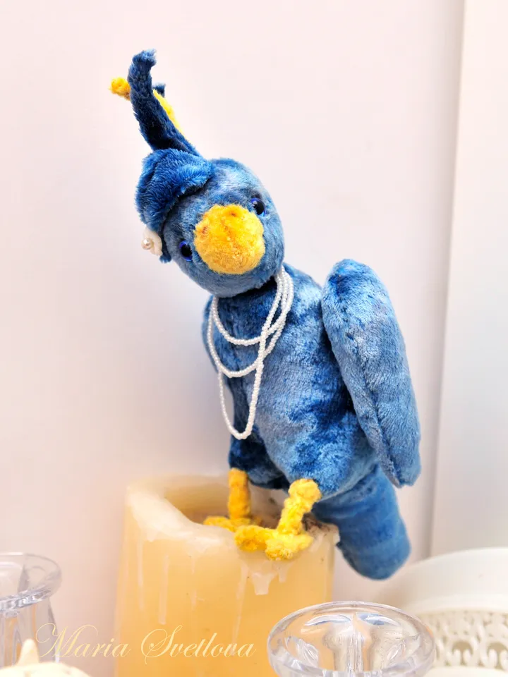 PDF Sewing Pattern 9" LOVE Bird Blue Parrot/ ooak parakeet bird ...