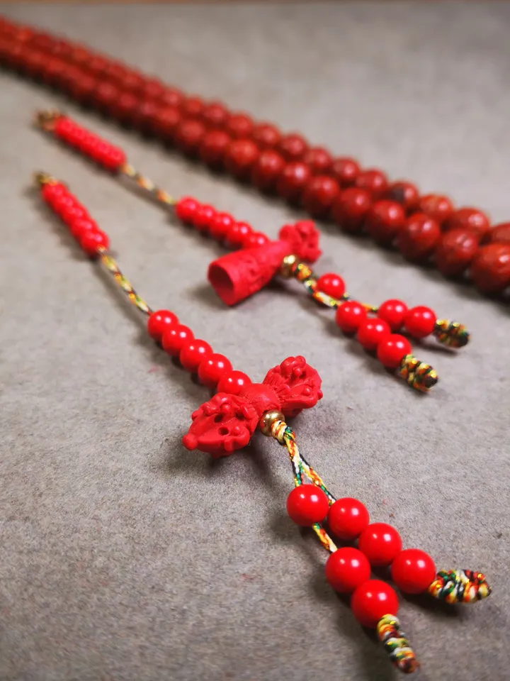 Gandhanra Red Cinnabar Tibetan Buddhist Mala Counters,Prayer Bead ...