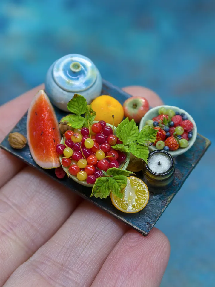 MINIATURE set of fruits and berries on a board 8 $60.00 | Buy online ...