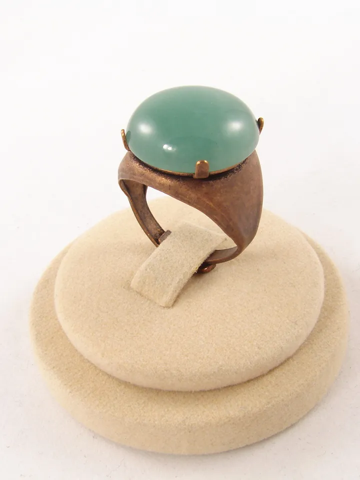 Green Aventurine Adjustable Ring Large Round Sage Mint Green Stone ...