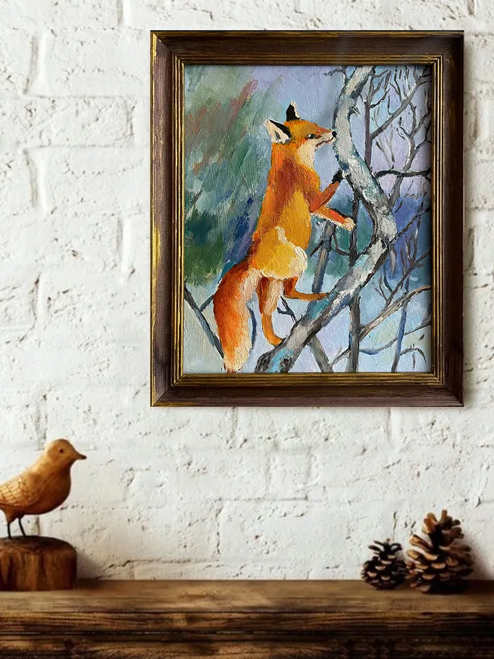 Framed Fox Painting Original Oil Painting Animal Wall Art $100.00 | Buy ...