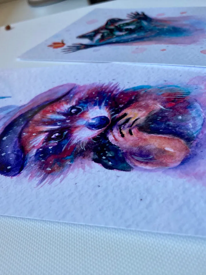 Raccoon Print Cute Set of 2 Raccoon Posters Small Baby Animal Prints ...