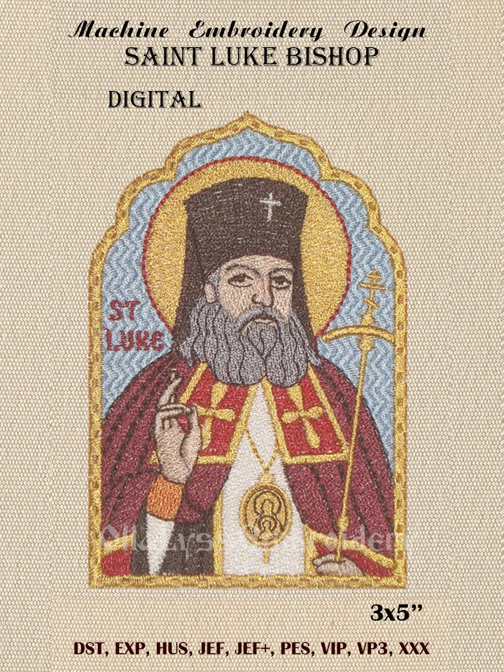 Saint Luke Bishop embroidery design $14.00 | Buy online with delivery