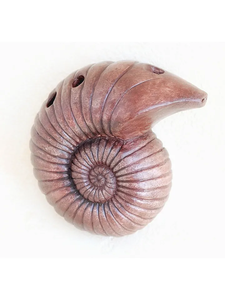 Ocarina "Spirit of water" ceramic flute / pentatonic / ceramic ammonite ...