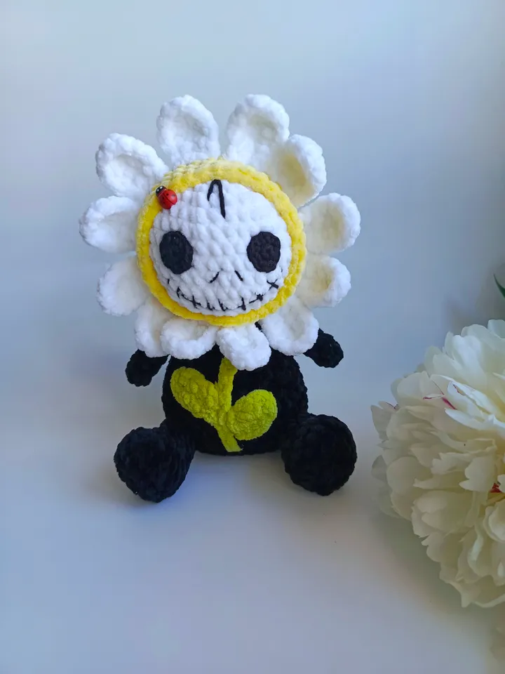 Skeleton flower, Halloween crochet pattern, PDF Files EN - instand ...