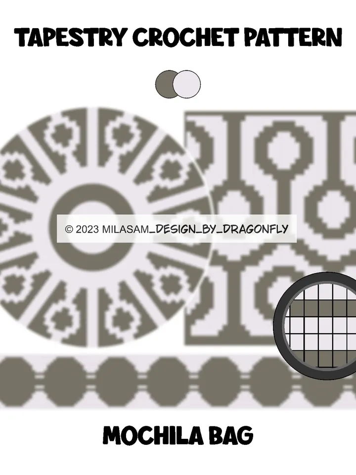 PATTERN: Tapestry crochet bag / wayuu mochila bag / 873
