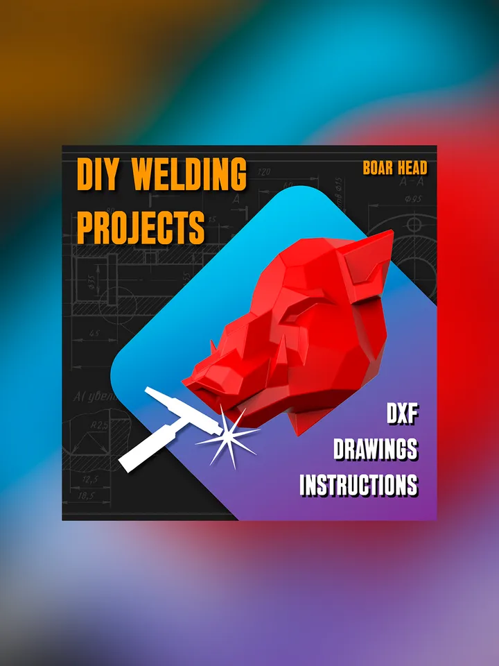 Welding Project Plans Drawings Boar Head (DXF, PDF) $99.00 | Buy online ...