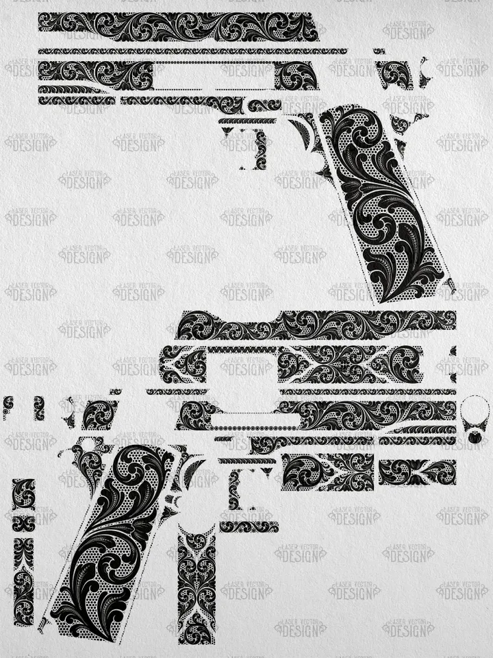 VECTOR DESIGN Colt 1911 Gold Cup Trophy Scrollwork
